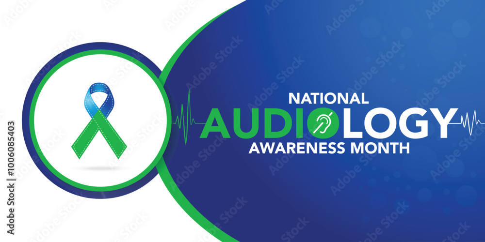 October is National Audiology Awareness Month background template ...