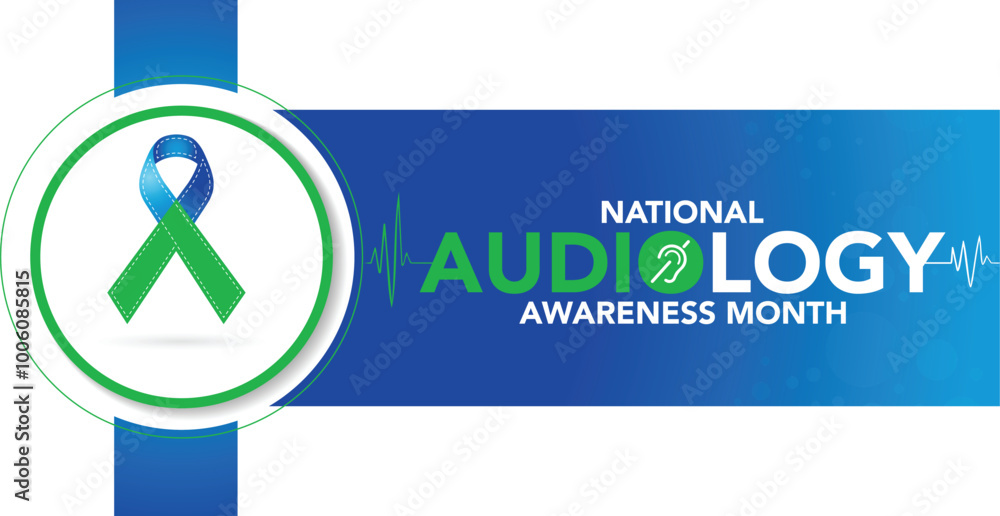October is National Audiology Awareness Month background template ...