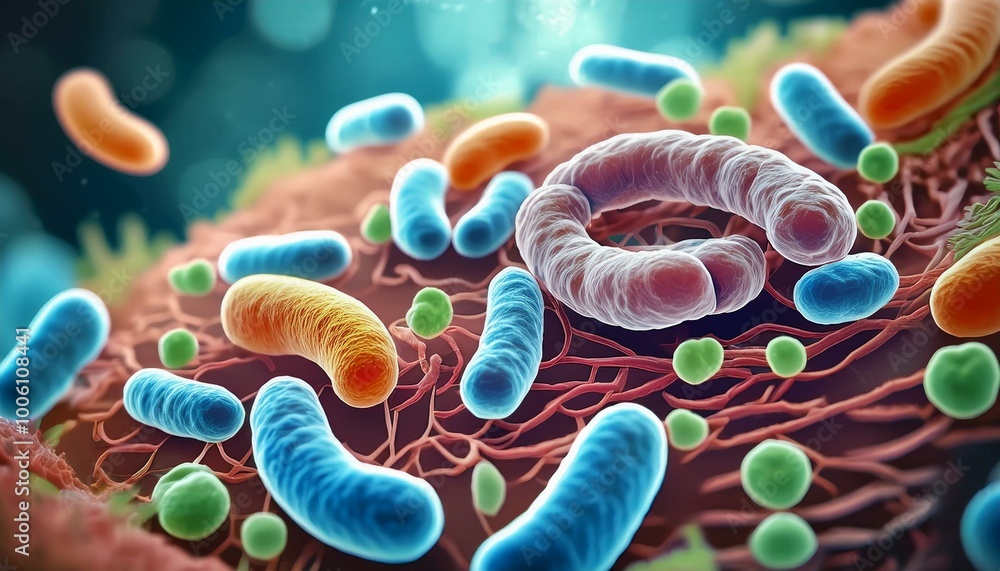 Microscopic View of Gut Bacteria Illustrating Leaky Gut Prevention ...