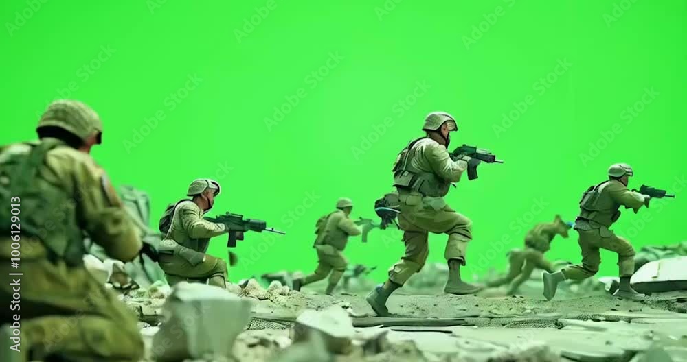 World War happens animation motion background full Green screen ...