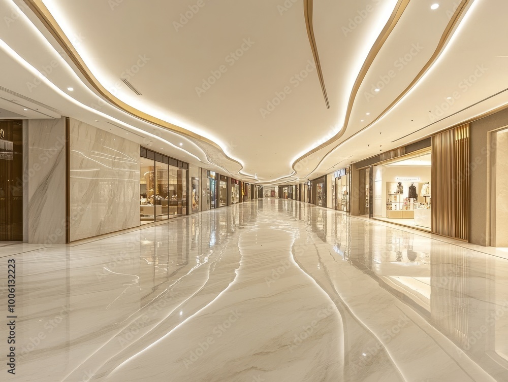 2408 20.A luxurious shopping mall in Jakarta, featuring a long corridor ...