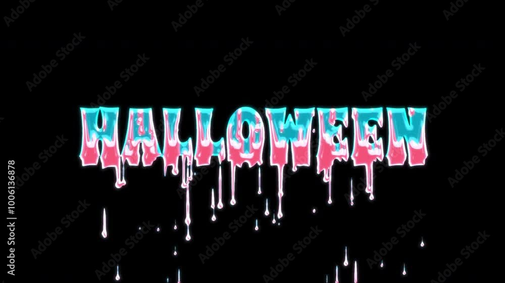 Halloween text with dripping blood on alpha channel. Realistic dripping ...