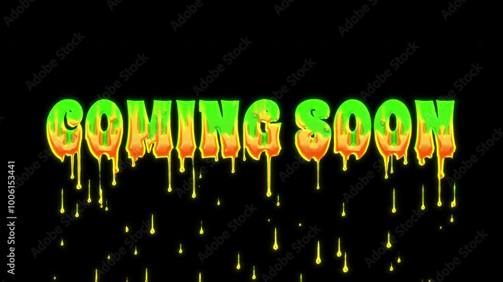 Coming soon text with dripping blood on alpha channel. Halloween party ...