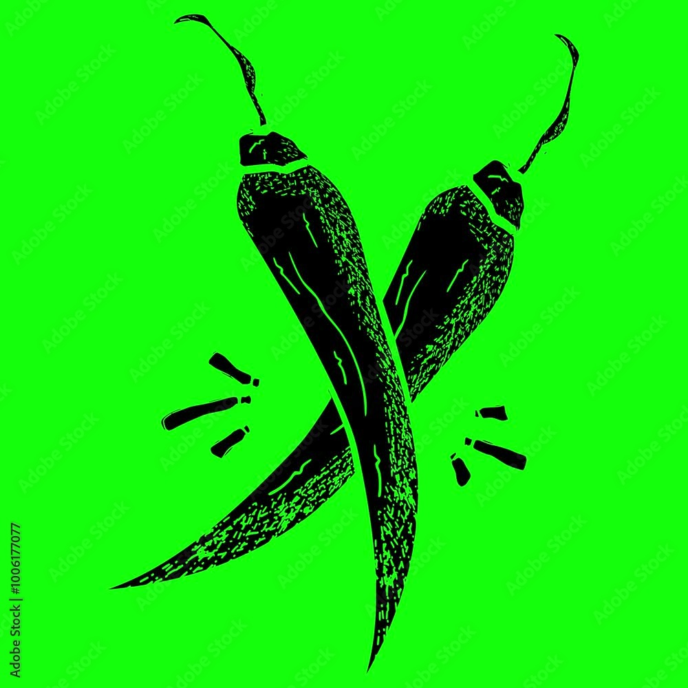 spicy illustration chili silhouette pepper logo spice icon hot chilli ...