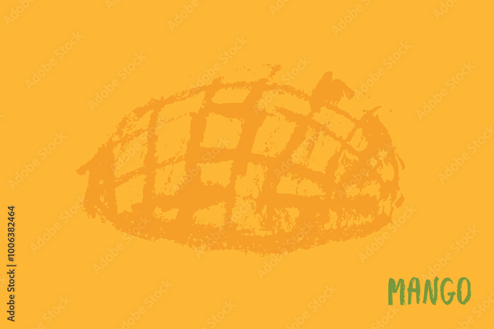 Color mango symbol. Charcoal drawing. Organic Mango sign. Tropical ...