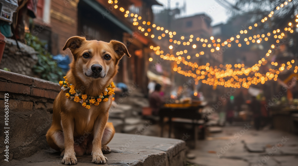 Tihar festival on the streets of Kathmandu, dogs are honored with ...
