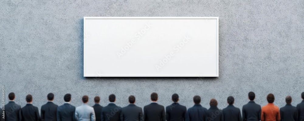 Creative minimalist billboard design in a busy downtown area, sleek ad ...