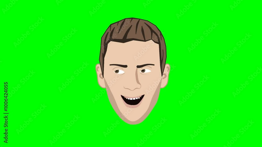 2d animated character of The face of a young man who morphs into an ...