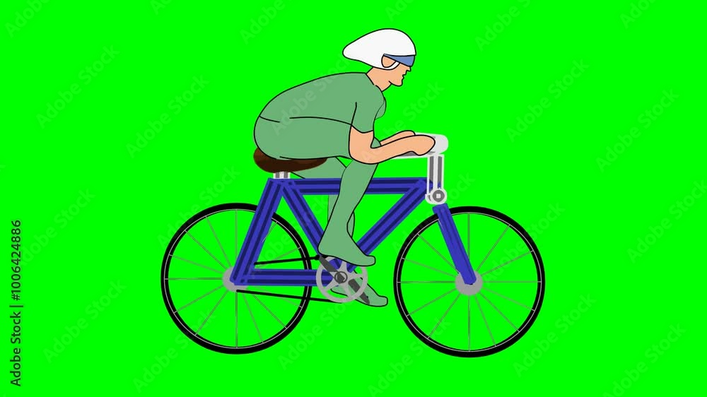 2d animated character of A racing sports bike rider with a helmet ...