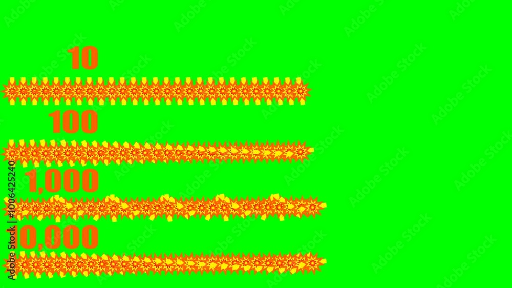 2d animated character of Bonus numbers and ranks that increase and ...