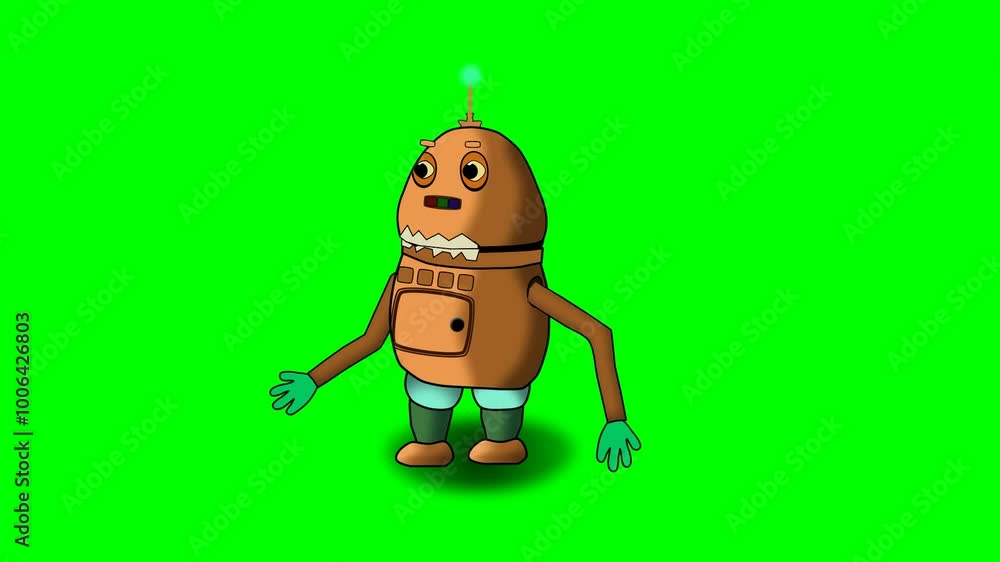 2d animated character of An interesting electronic mechanical robot ...