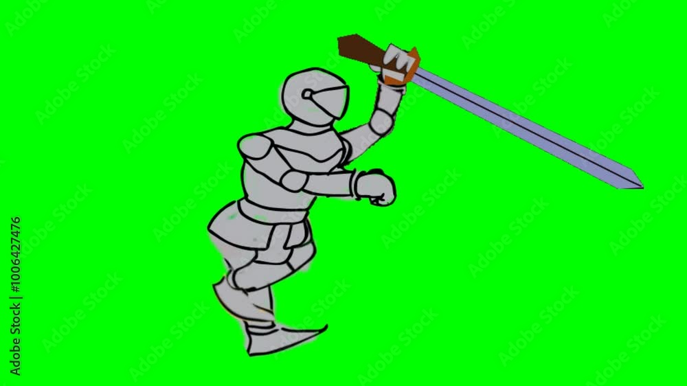 Vidéo Stock 2d animated character of an iron man or metal knight ...