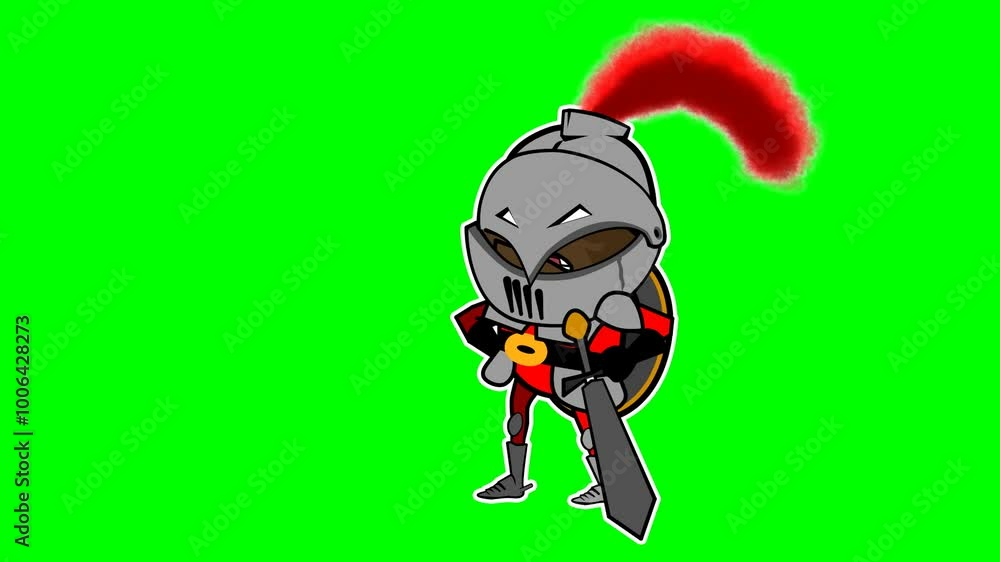 2d animated character of Knight and guard or warrior in iron suit and ...
