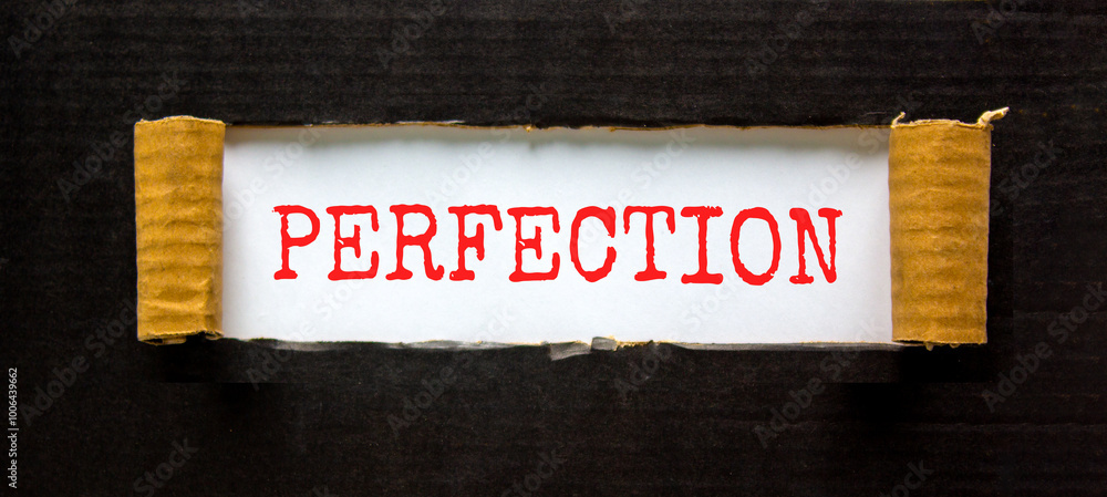 Perfection symbol. Concept word Perfection on beautiful white paper ...