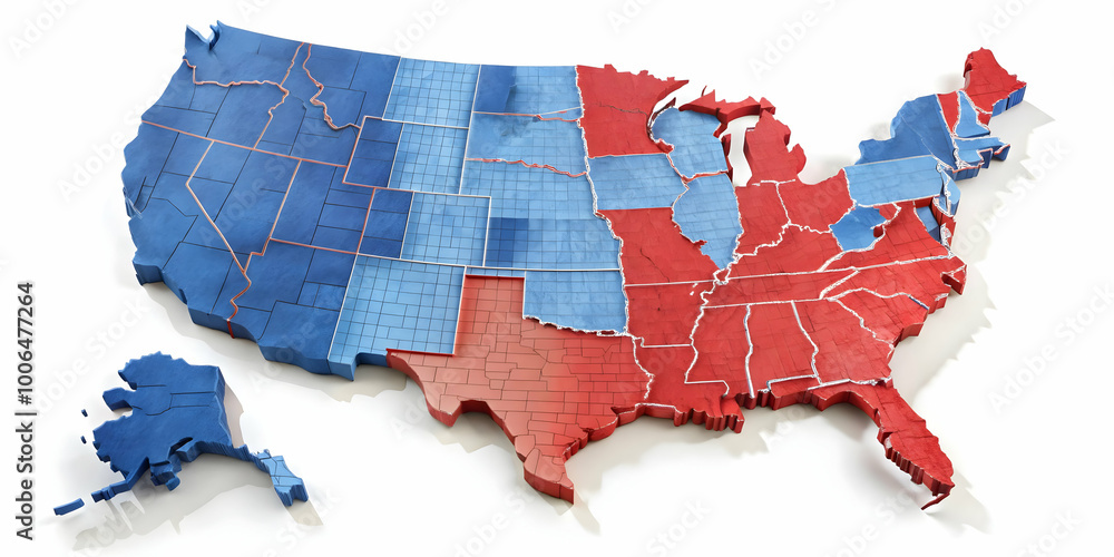 Levitating Electoral Map Concept: 3D Election Map with Floating Regions ...