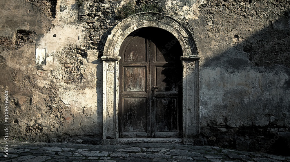 An intriguing PowerPoint background featuring an ancient Roman door ...