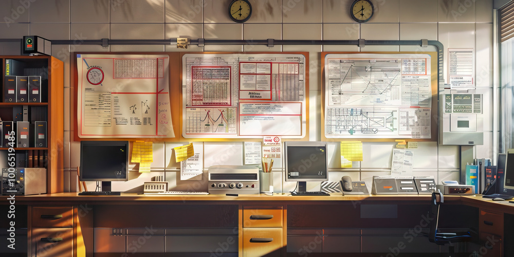 Hospital Engineering Department Wall: Covered in building maintenance ...