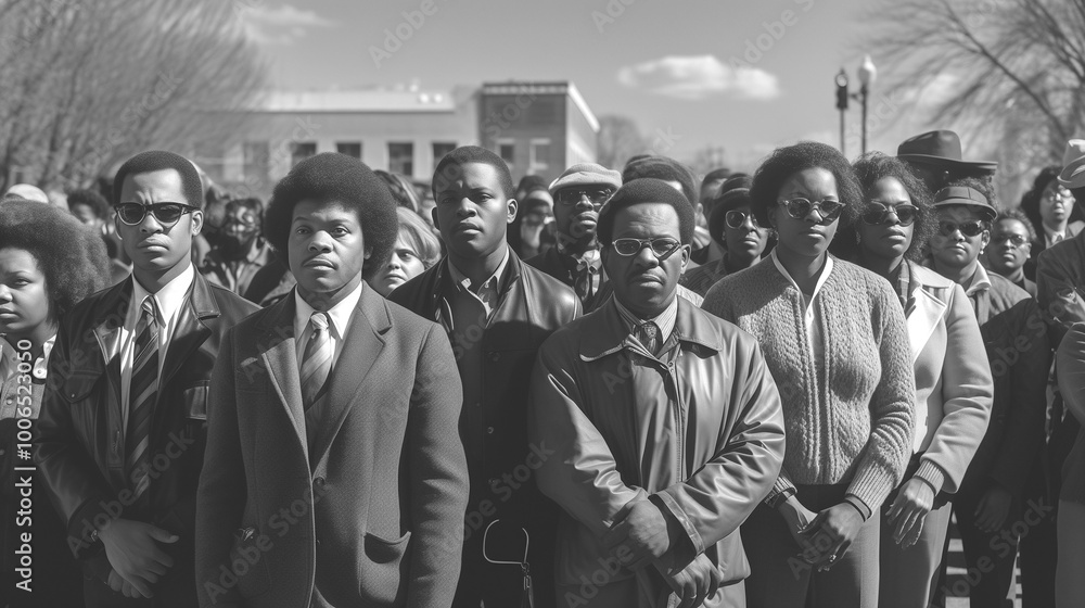 black and white photograph of a group of African American people ...