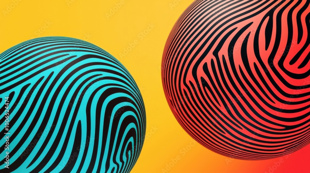 Two overlapping spheres--one filled with complex patterns of meetings ...