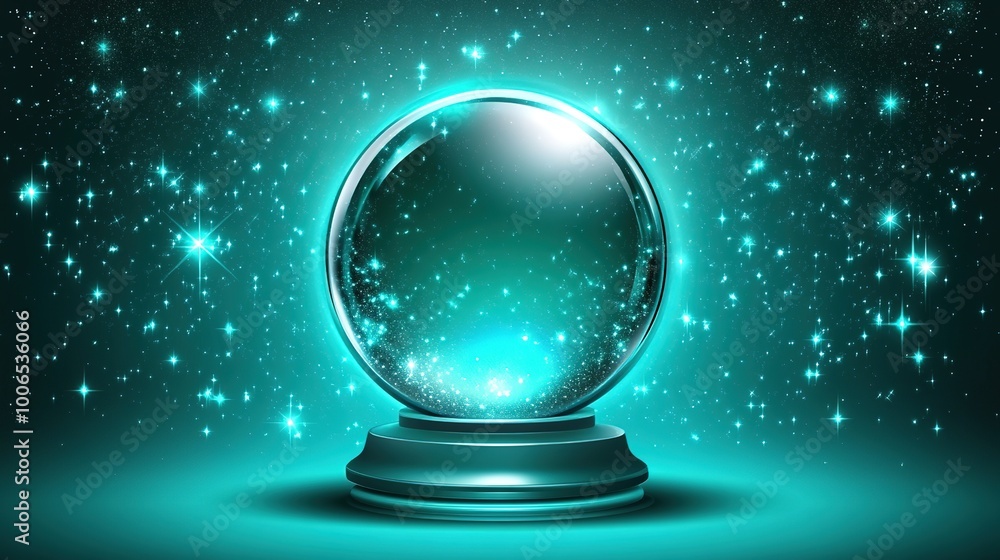 An enchanting illustration of a magic ball, surrounded by mystical ...