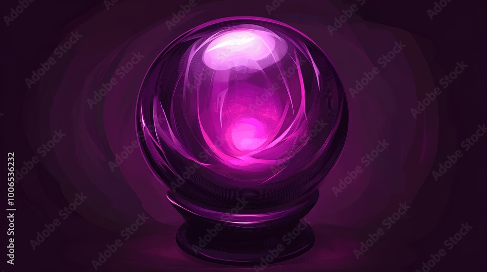An enchanting illustration of a magic ball, surrounded by mystical ...