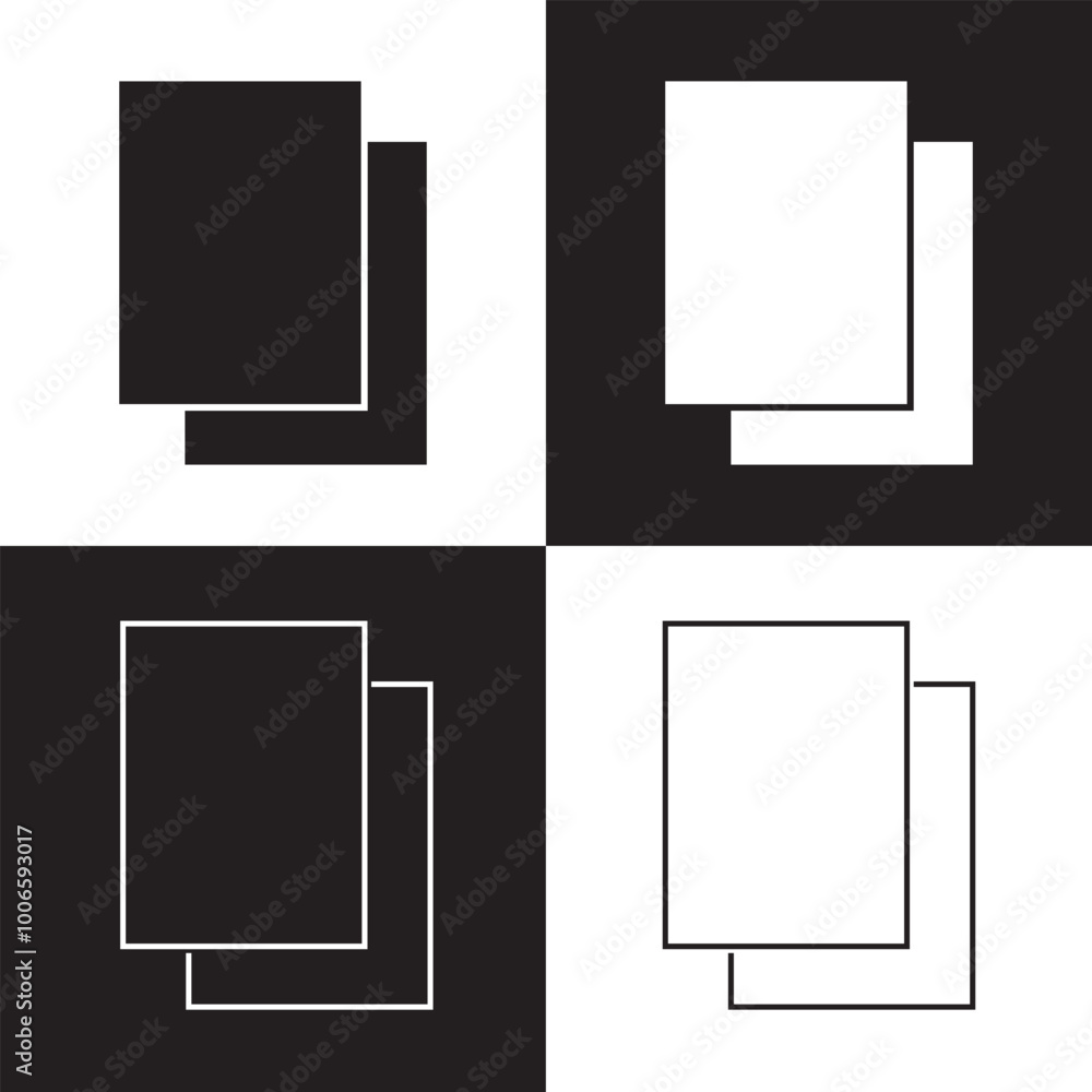 Duplicate document file icon symbol flat pictogram vector illustration ...