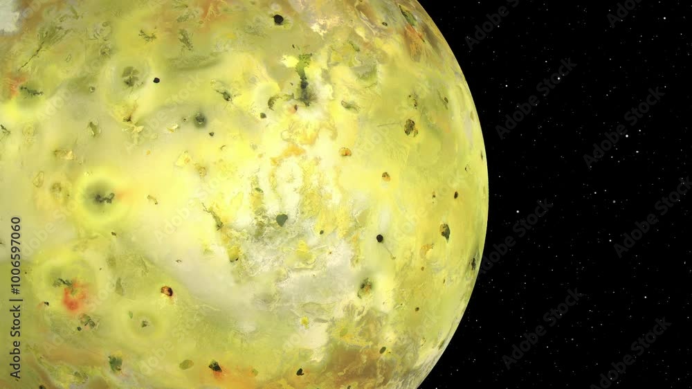 Closer Look Of The Surface Of Jupiter Moon Io Floating In Our Solar ...