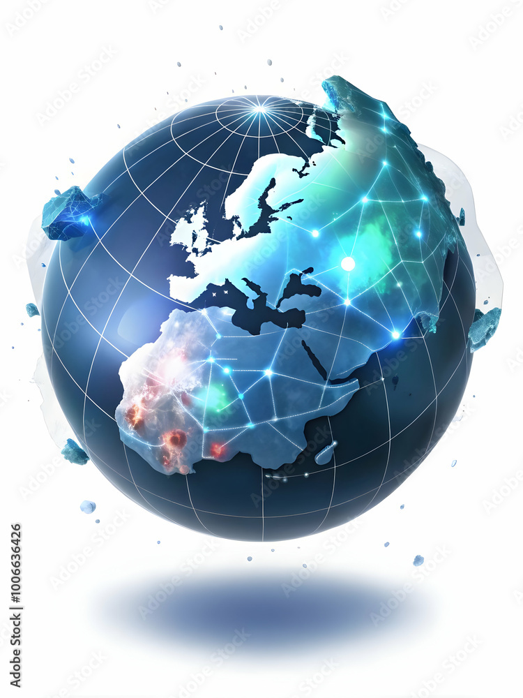 Holographic Electoral Map with Real-Time Results in 3D - Medium Shot of ...