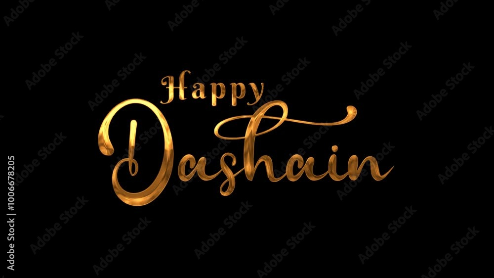Happy Dashain Text Animation on Gold Color. Great for Happy Dashain ...