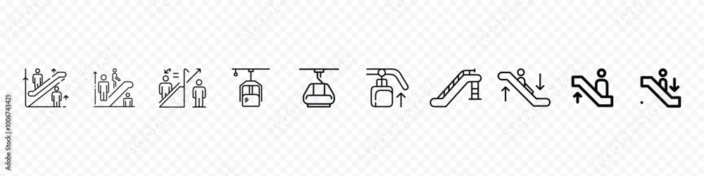 elevator icons set, Escalator elevator icon. Upstairs and downstairs ... elevator icons set, Escalator elevator icon. Upstairs and downstairs ...