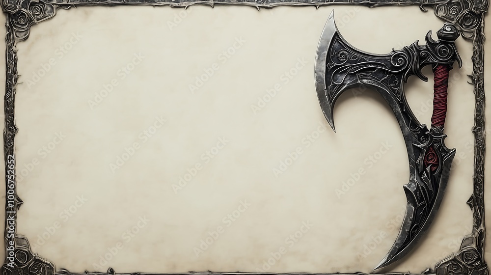 Engraved Elegance: A Battle Axe Where Beauty Meets Brutality 彫り込まれた優雅さ ...