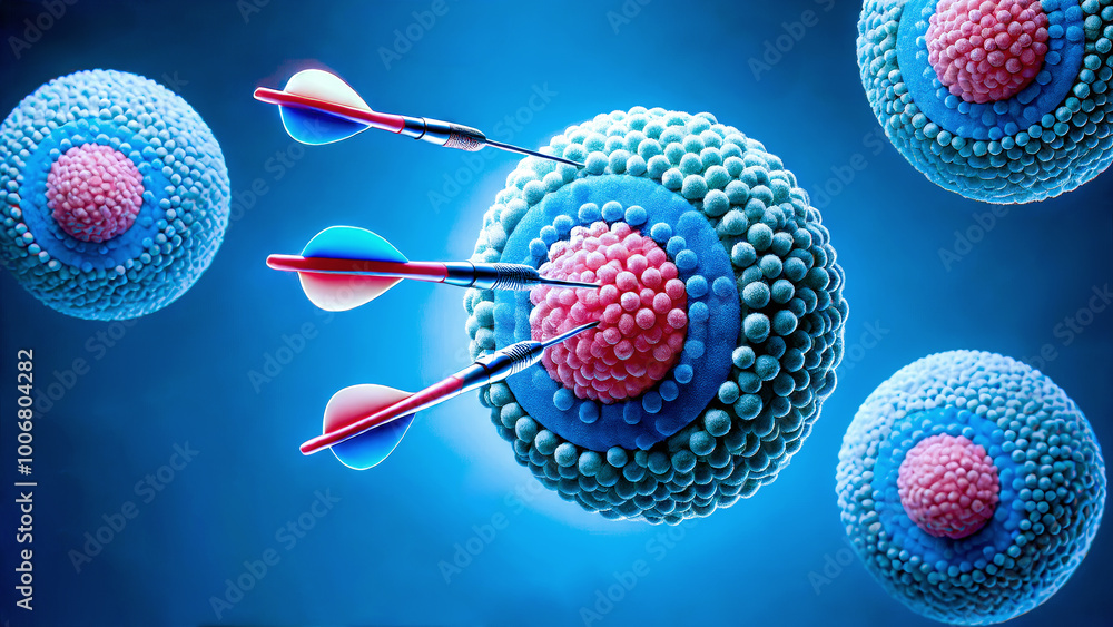 Photo & Art Print Monoclonal antibodies, depicted as darts, precisely ...