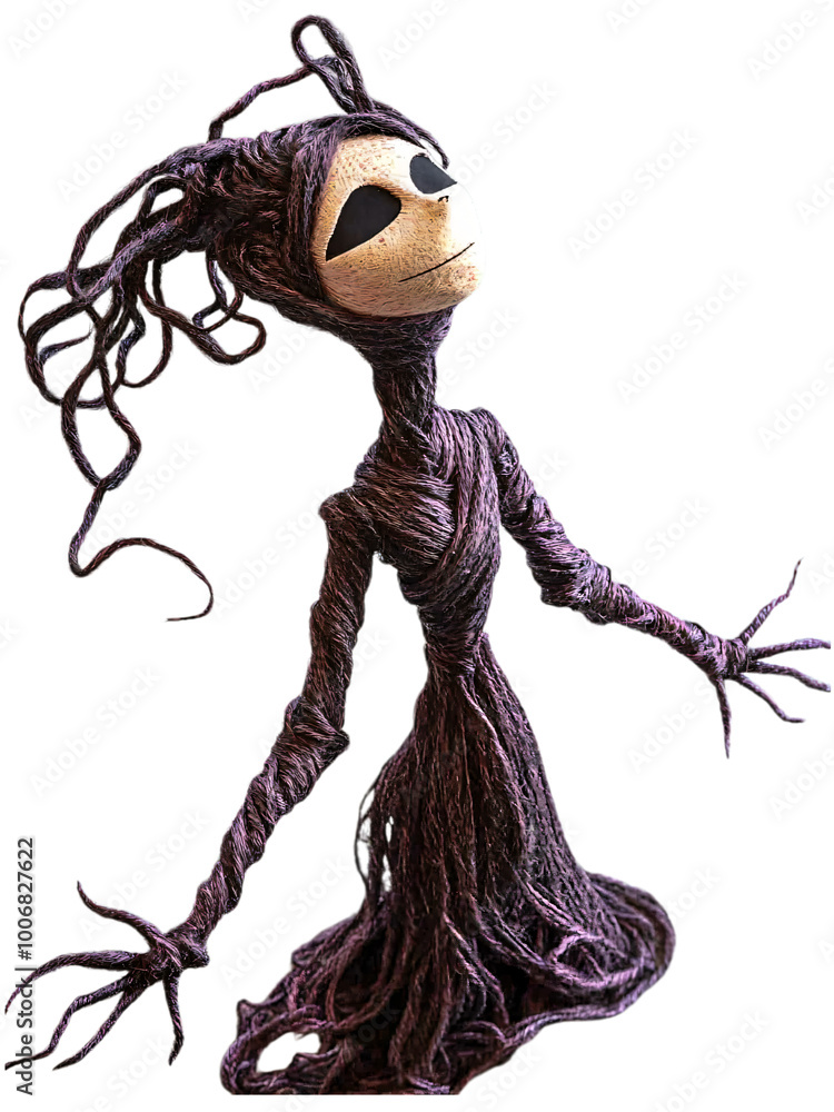 Puppet surreal gothic character made from fabric from Halloween stories ...