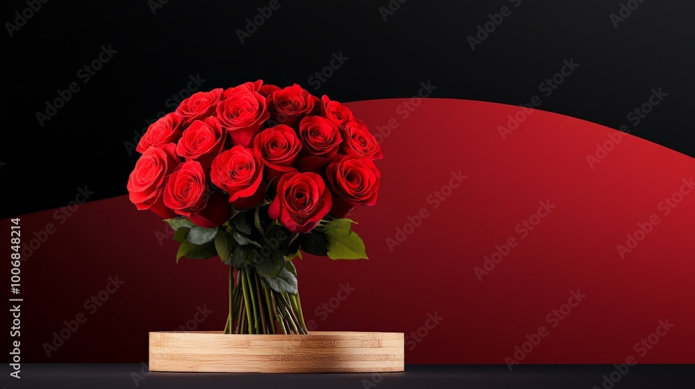 Crimson Romance: A dozen luxurious red roses arranged in an elegant ...