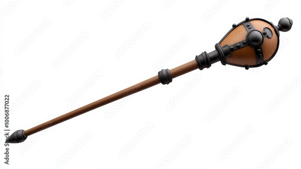 Medieval Mace: A detailed, close-up shot of a medieval mace, capturing ...