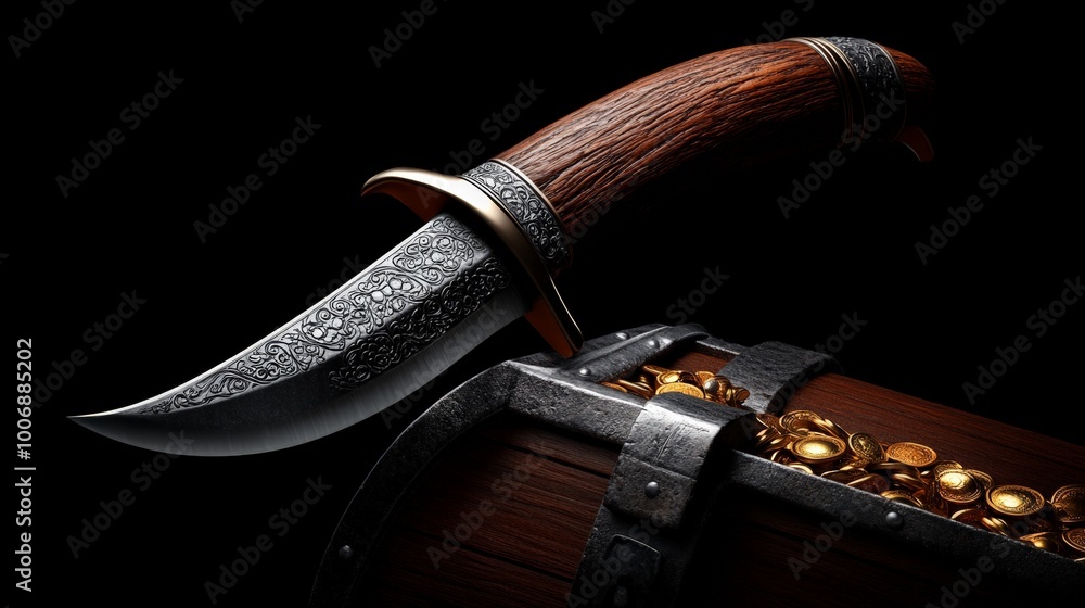 Treasure Hunter's Prize: A meticulously crafted dagger with a rich ...