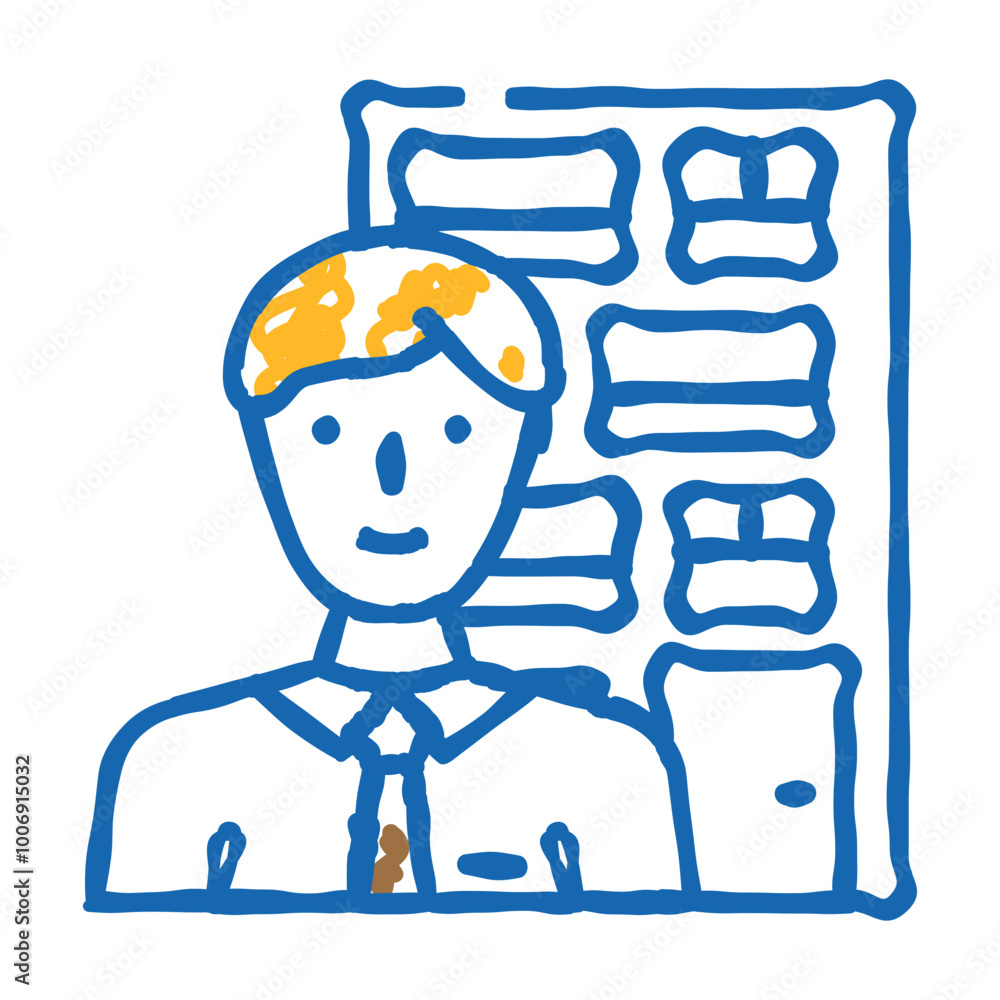facilities manager repair worker doodle icon sketch vector. facilities ...