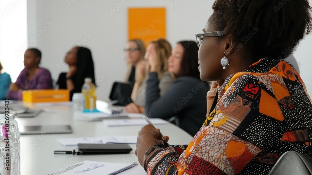 Corporate training session on cultural diversity, with a close-up on ...