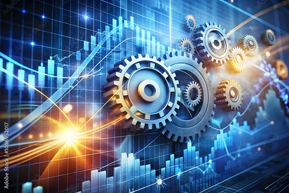 Gears of Progress: A dynamic illustration of interconnected gears ...