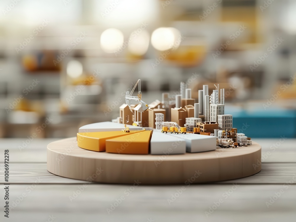 Automated manufacturing plant visualized as a pie chart showing ...