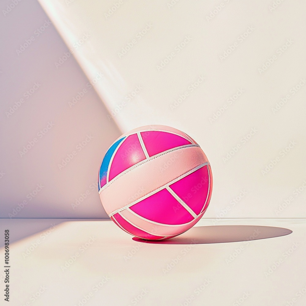bright water polo ball stands in a minimalist setup highlighting its ...