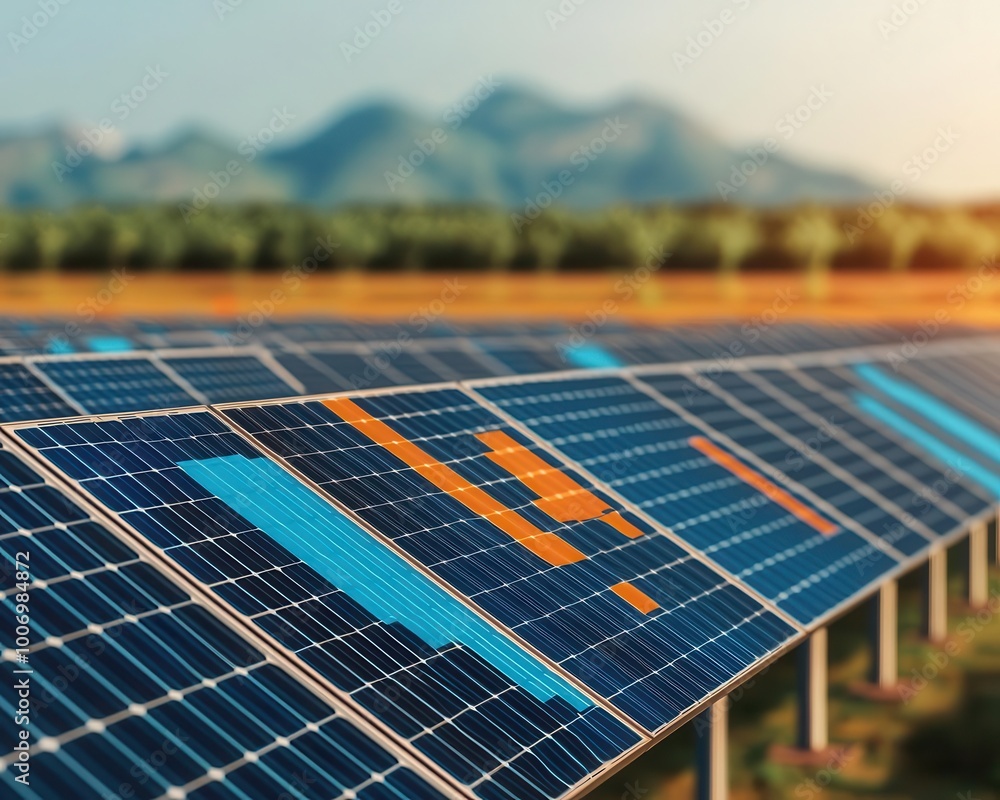 Solar farm with energy storage systems and cost-efficiency diagrams ...