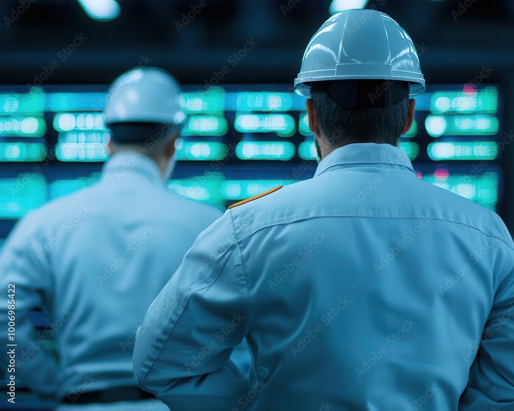 Engineers working on nuclear reactor designs with radiation safety and ...