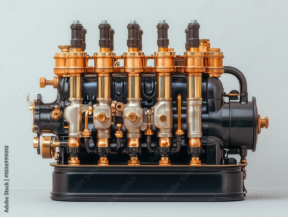 Cross-section of a hybrid engine showing the transition between ...