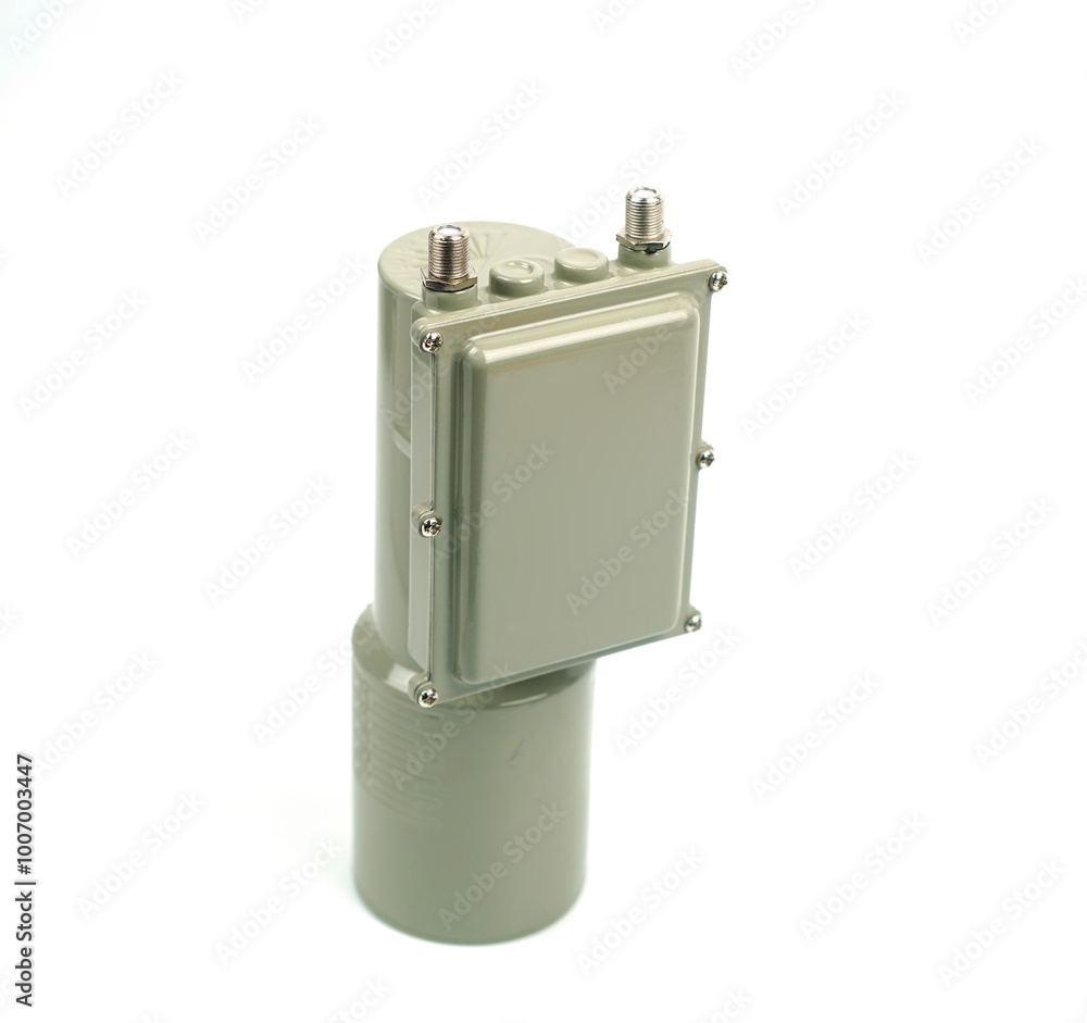 C band LNB head for satellite dish, separate on white background, for ...