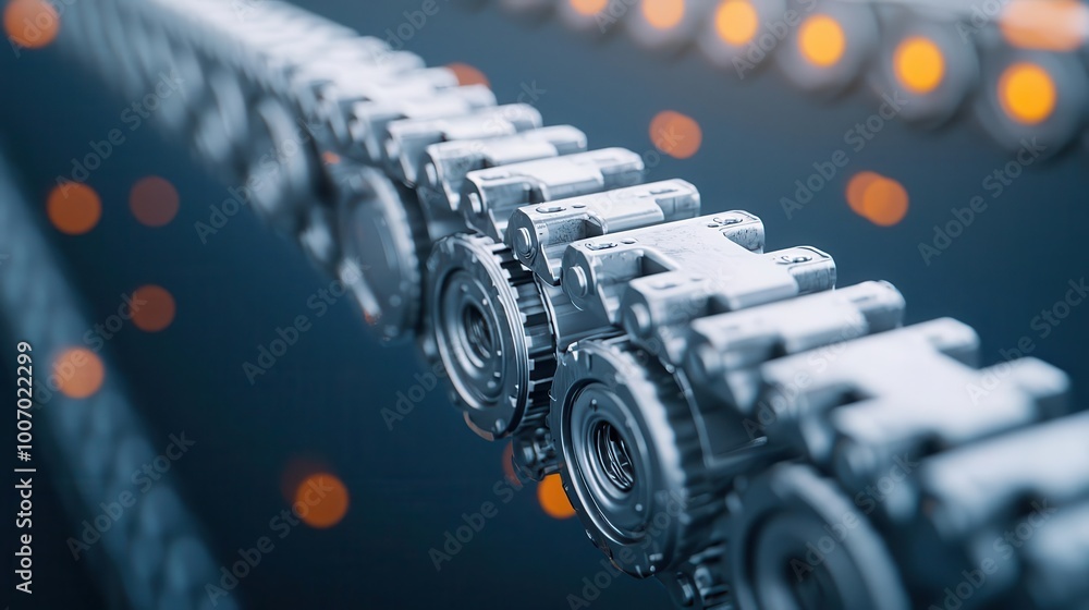 Dynamic design of a chain drive mechanism, showing power transfer and ...