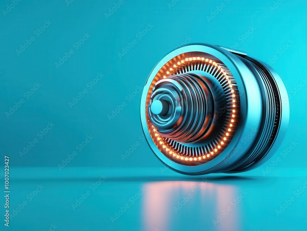 Design of an electric motor with detailed 3D renders of its components ...