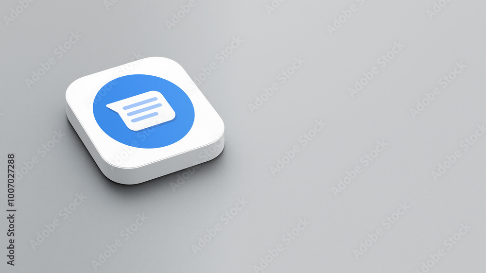 An icon of the Google Messages logo on a gray background, a white ...