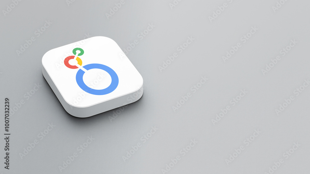 An icon of the Google Looker logo on a gray background, a white square ...