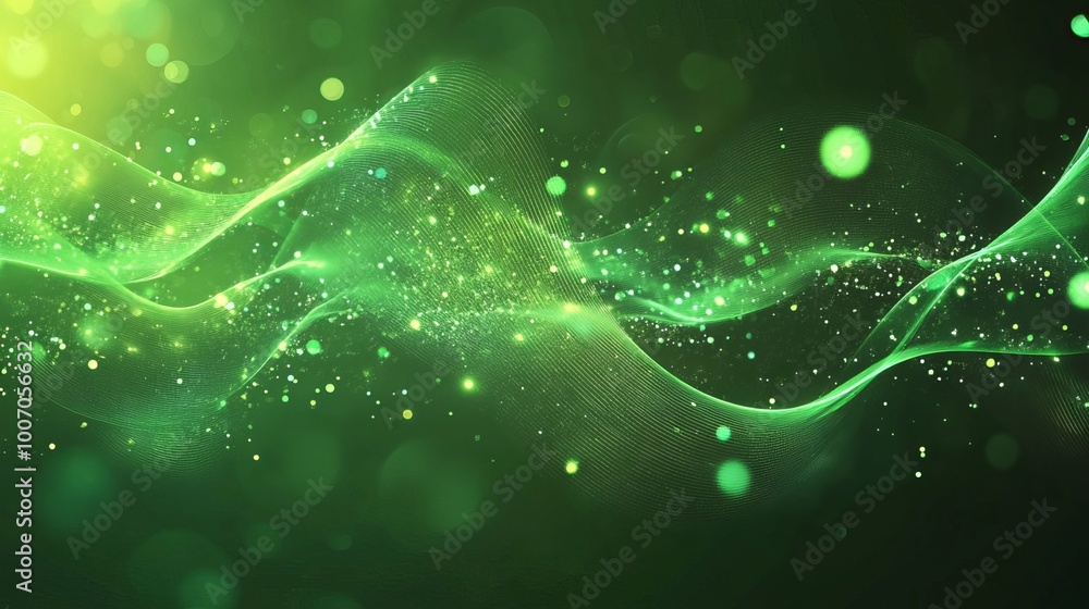 Stylish green background with smart tech theme. Digital desktop ...